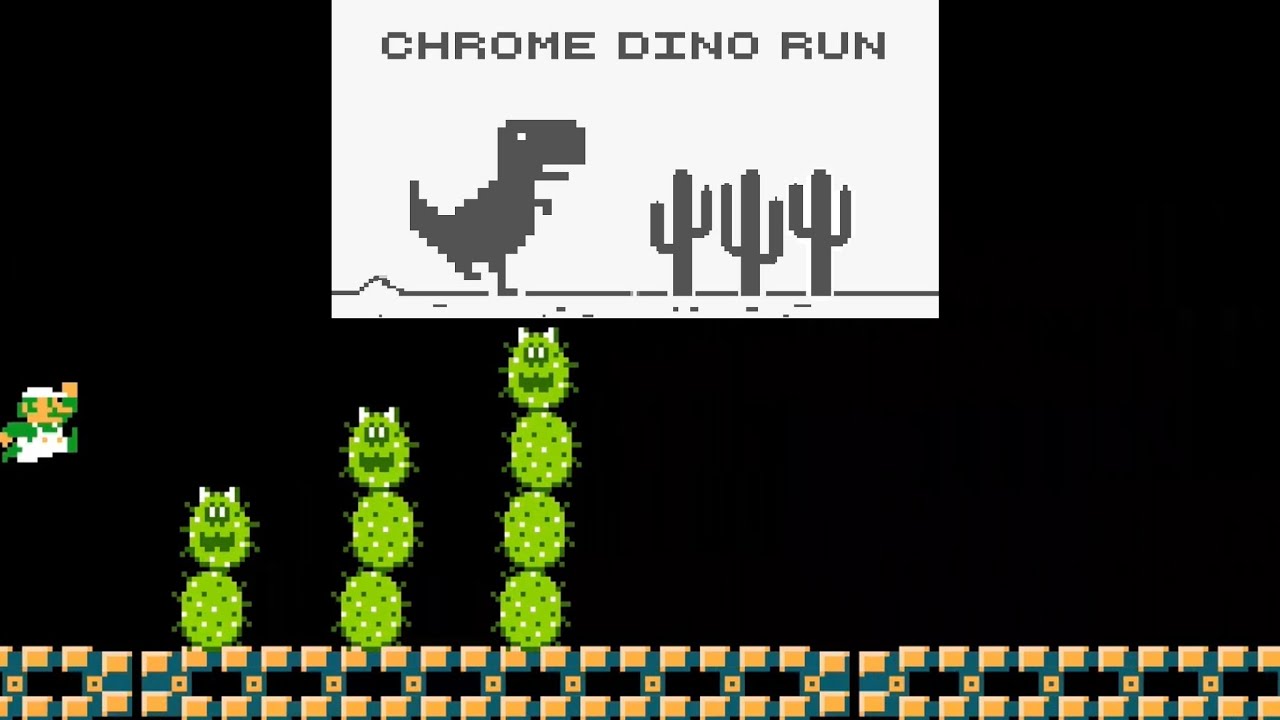 Super Mario Maker 2 🔧 Chrome Dinosaur Game 🔧 Bald Toad - YouTube