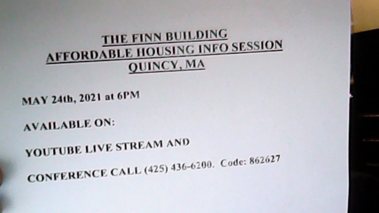 The Finn Building, Quincy Affordable Info Session - YouTube