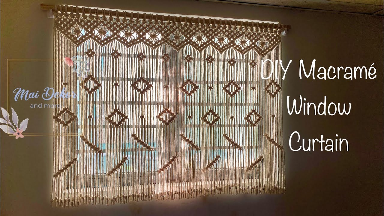 DIY Macramé Basic Window Curtain/ Window Screen - YouTube