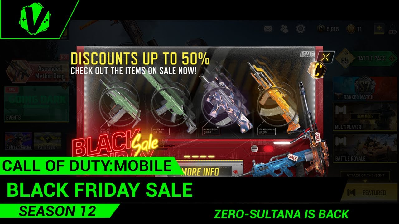 BLACK FRIDAY SALE | *ZERO-SULTANA IS BACK* | DISCOUNTS UP TO 50% | Call of Duty Mobile Garena ...