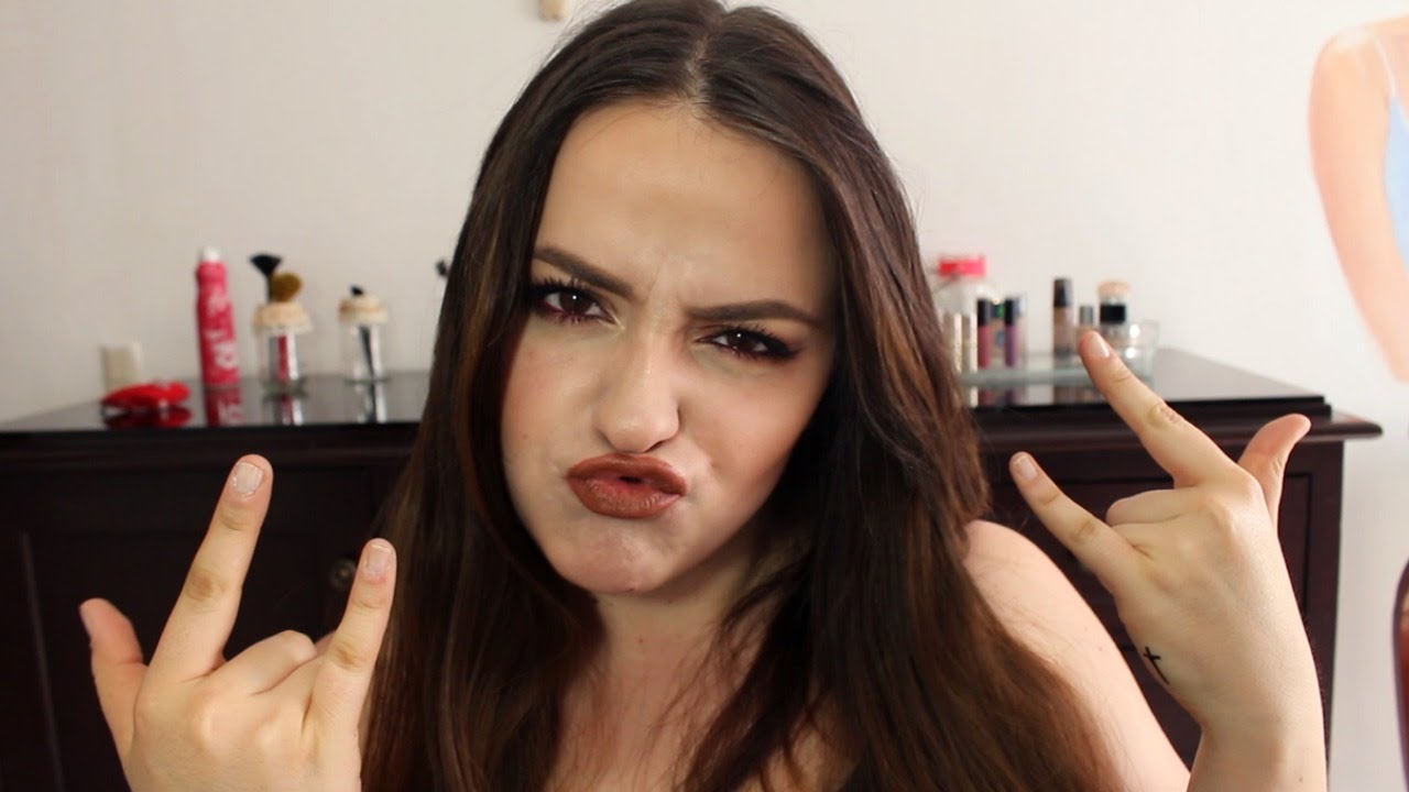 Brown smokey eye // Heavy metal inspired makeup look - YouTube