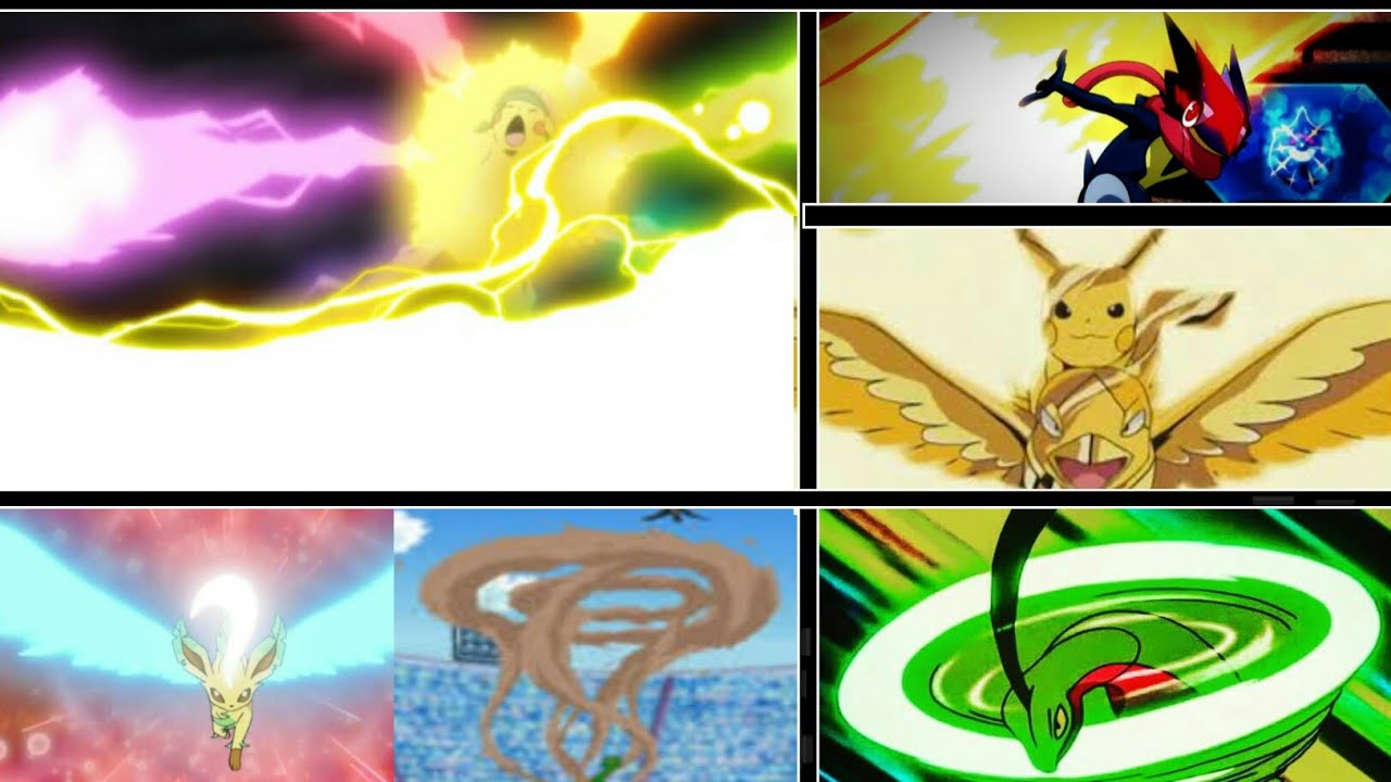 All Improvised Pokemon Attack || Exclusive Moves || All Combo Moves ...