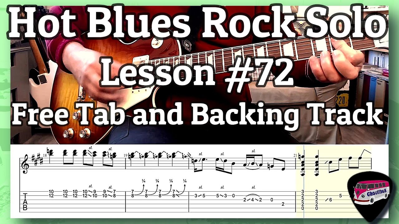 Hot Blues Rock Solo lesson 72 with tab and Backing track - YouTube