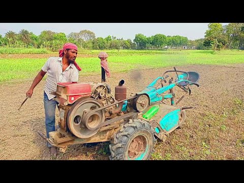 Amazing power tiller engine starting techniques - Power tiller - Amazing machine start (part=286)