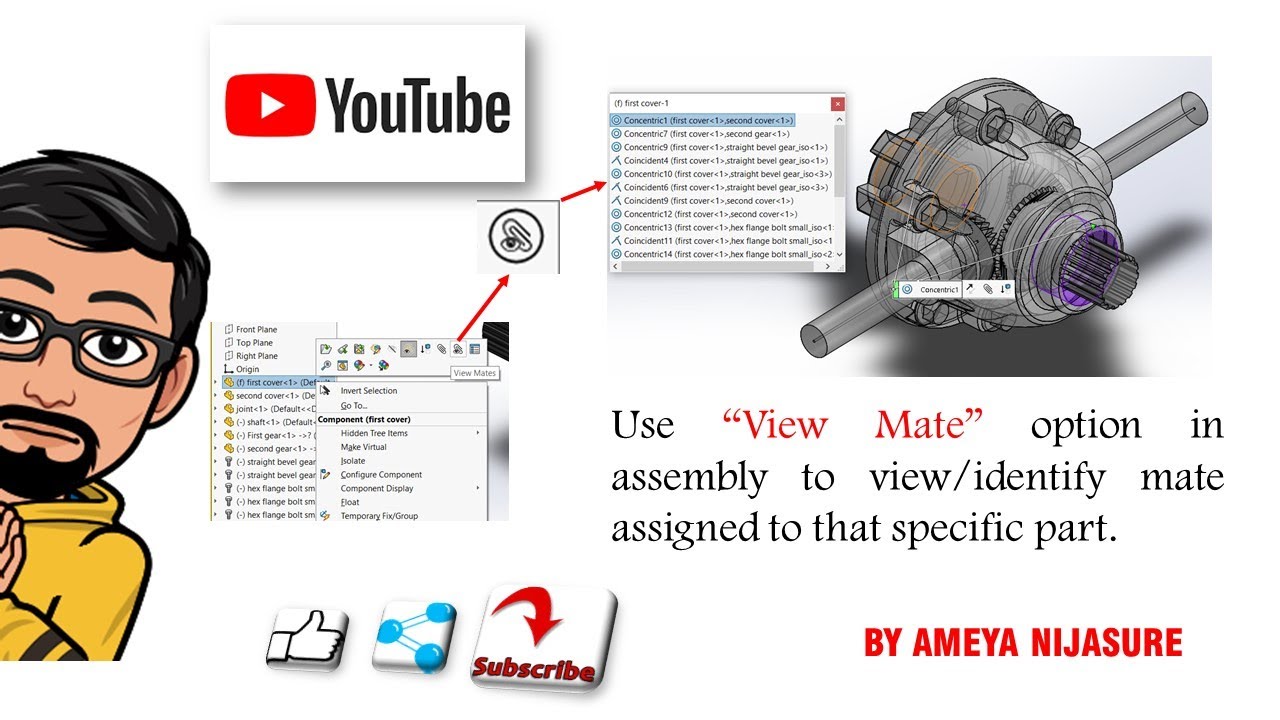 Quick Tips Shorts Solidworks View Mates - YouTube