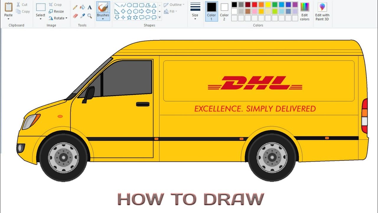 How To Draw CARGO VAN step by step on computer | Cargo Van Drawing ...