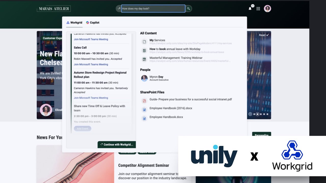 Workgrid Software + @Unily | AI-Infused Intranet - YouTube
