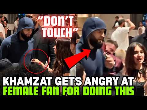 Khamzat Chimaev Gets ANGRY At A Female Fan After She Grabbed Him