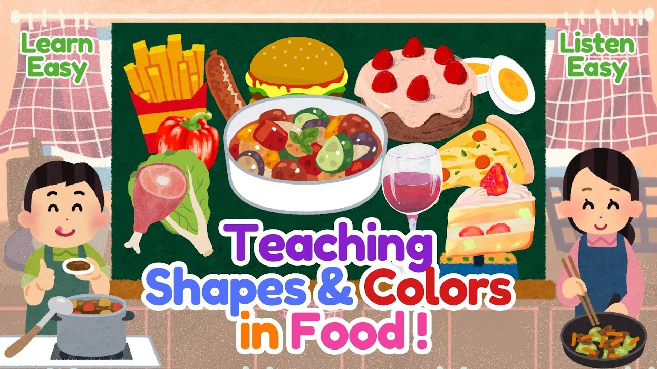 Shapes & Colors in Food! Fun Learning for Kids 🍎🎨 - YouTube