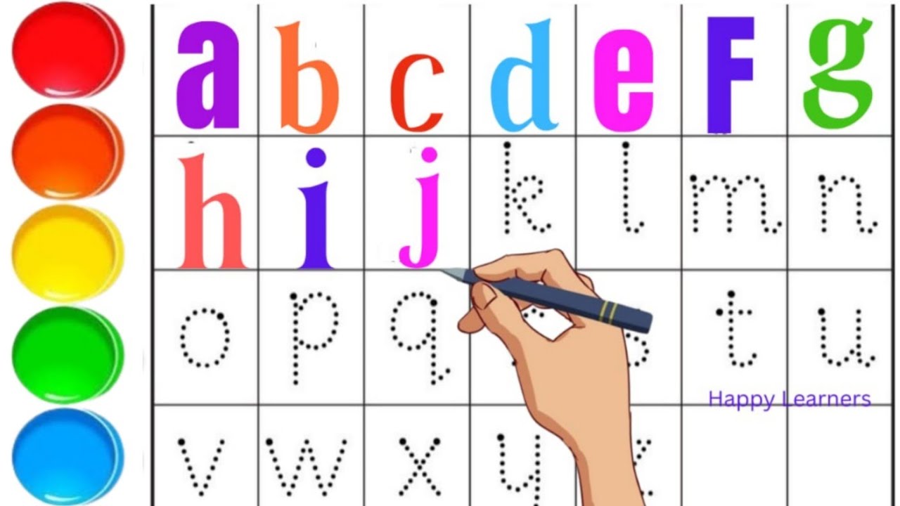 A to Z for kids | Collection for writing along dotted lines for ...
