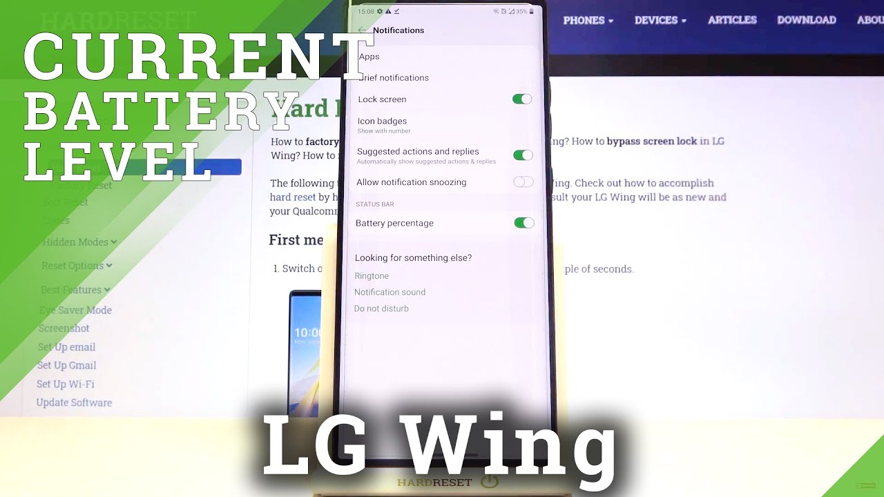 How to Show Battery Percentage on LG Wing – Battery Level - YouTube