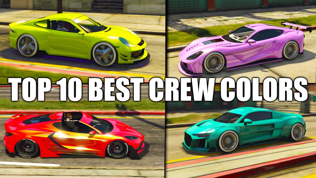 TOP 10 BEST CREW COLORS IN GTA 5 ONLINE - YouTube