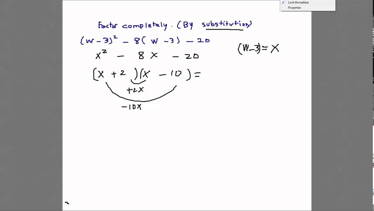 Intermediate Algebra Solve by substitution method - YouTube
