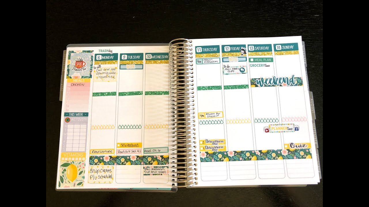 Plan with Me July 8th - 14th with Planner Kate kit - YouTube