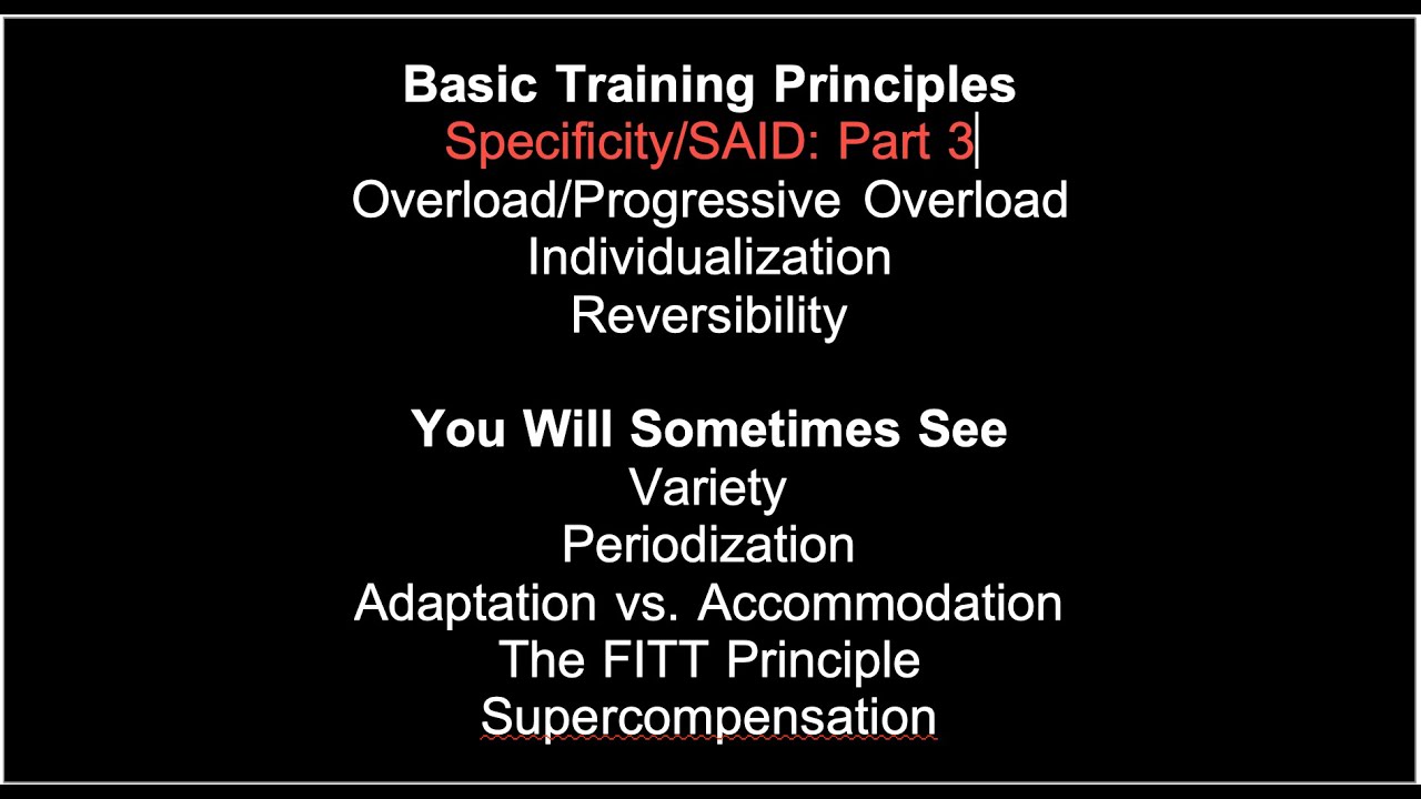 Basic Training Principles: Specificity Part 3 - YouTube