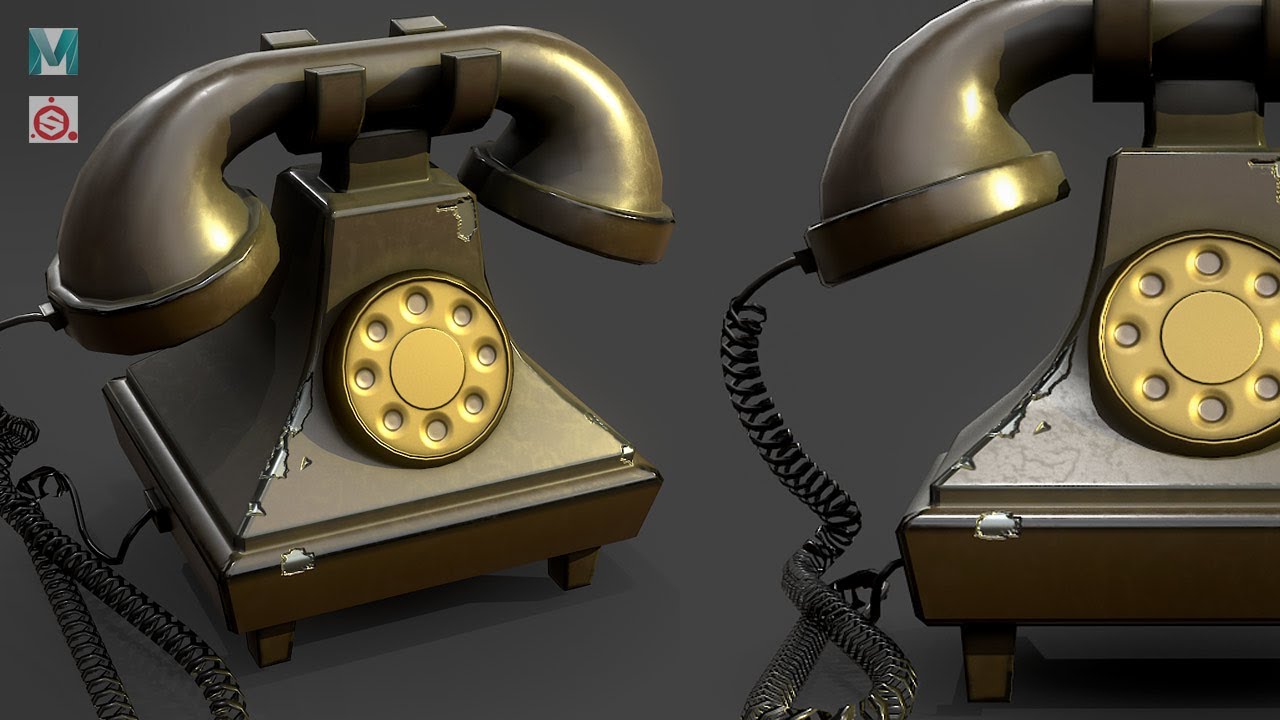 Stylized Vintage Phone - Autodesk Maya 2022, Substance Painter - YouTube