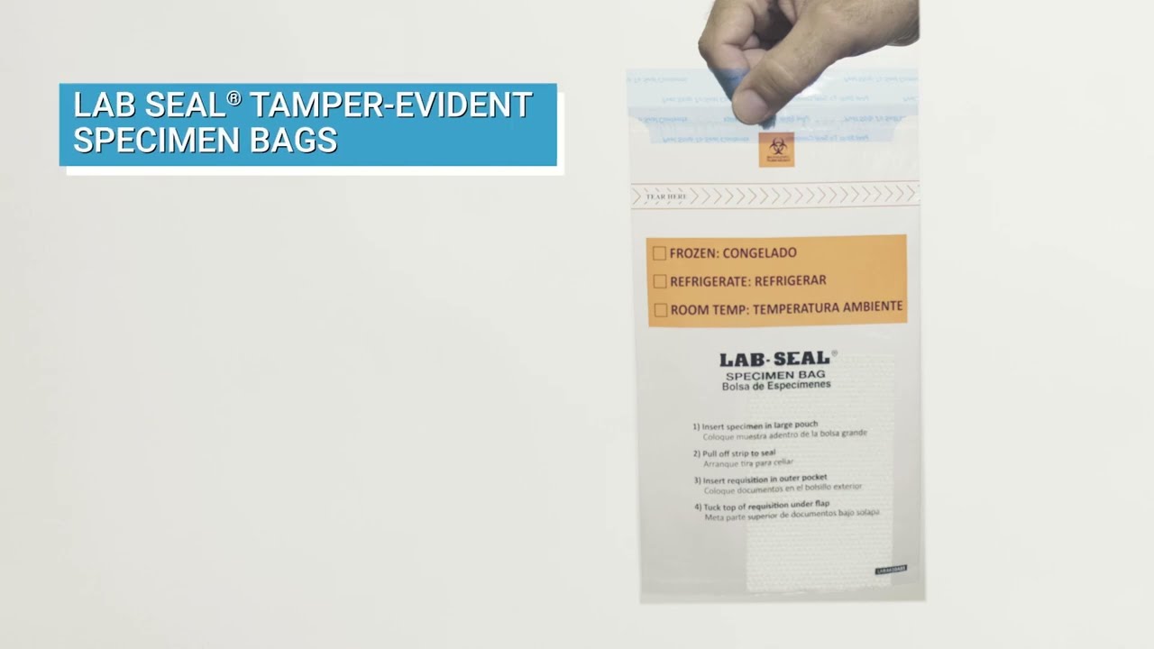 LAB SEAL® TAMPER-EVIDENT SPECIMEN BAGS - YouTube