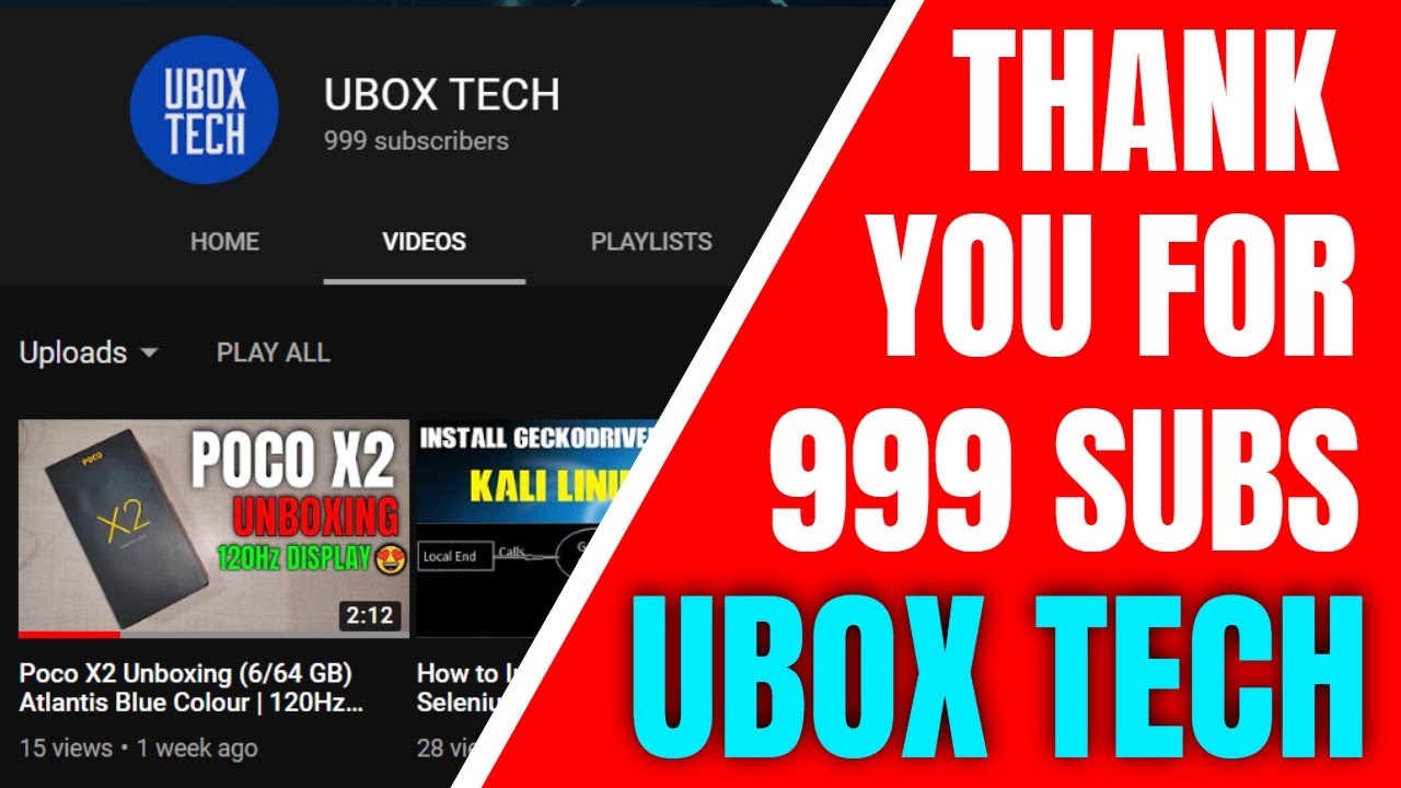 THANK YOU FOR 999 SUBSCRIBERS - YouTube