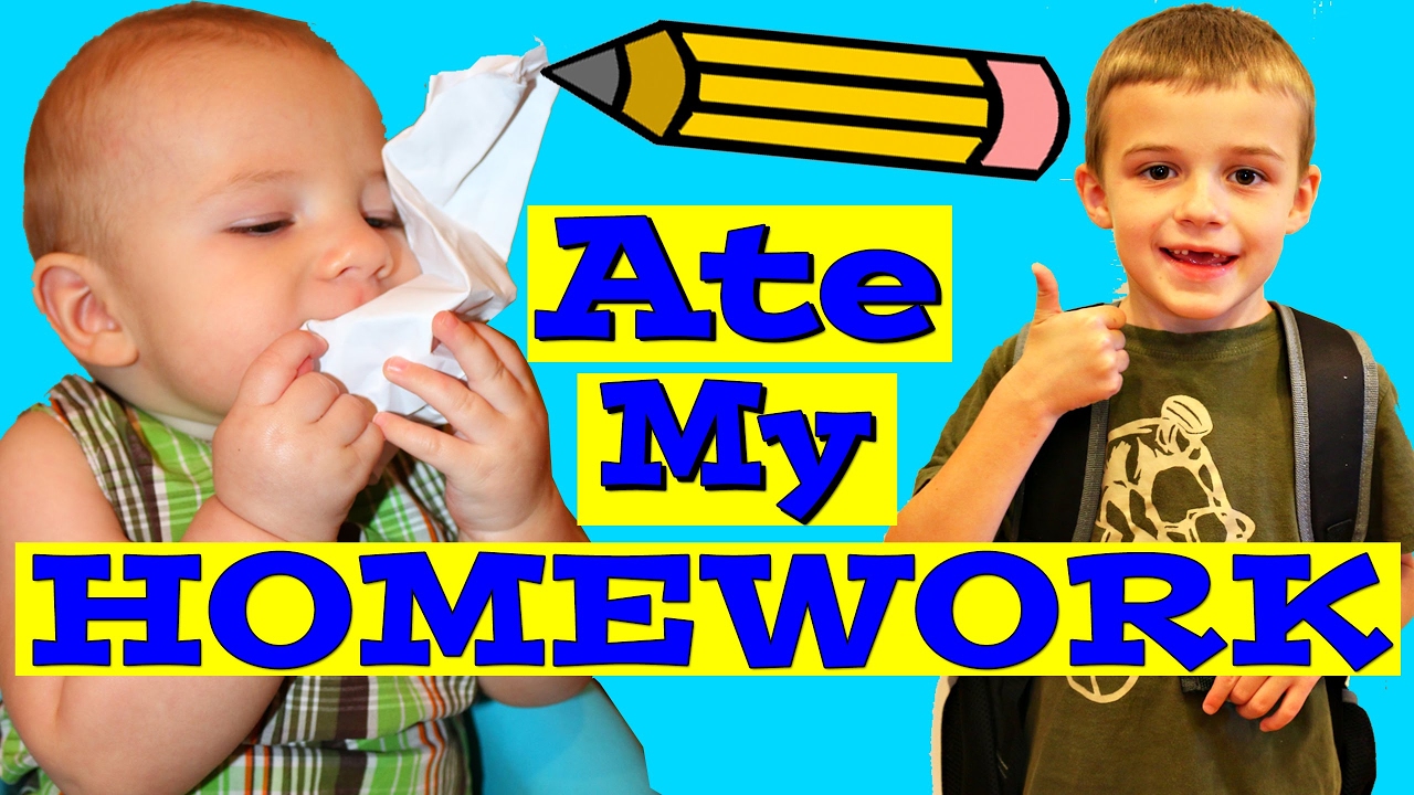 BABY ATE MY HOMEWORK Funny Back To School Prank Parody + Pooping Dog by ...