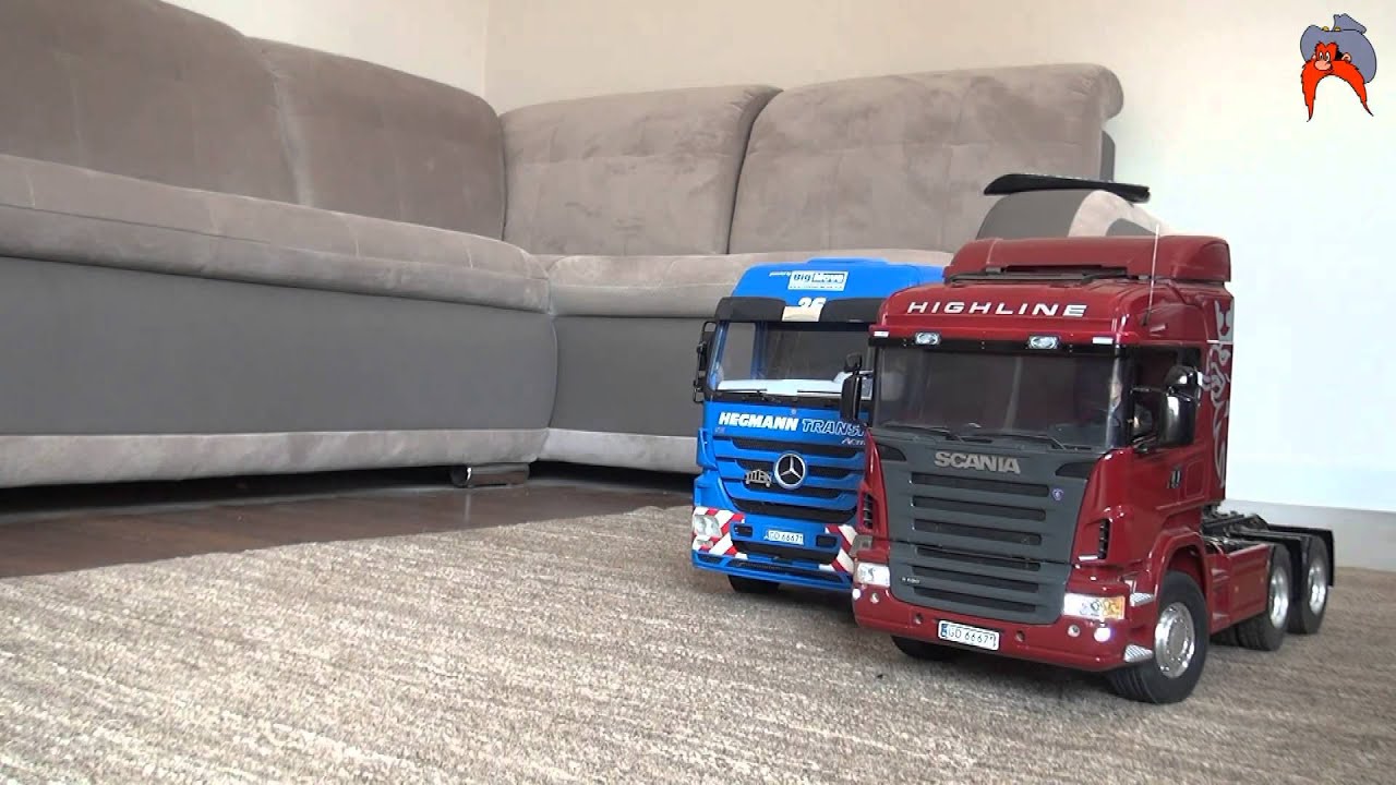 Scania Tamiya vs Mercedes Actros MP3 - YouTube