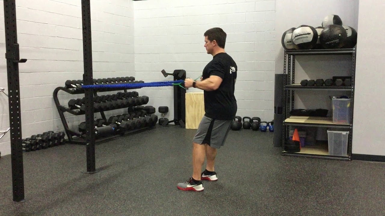 Standing Band Row - Back exercises - YouTube