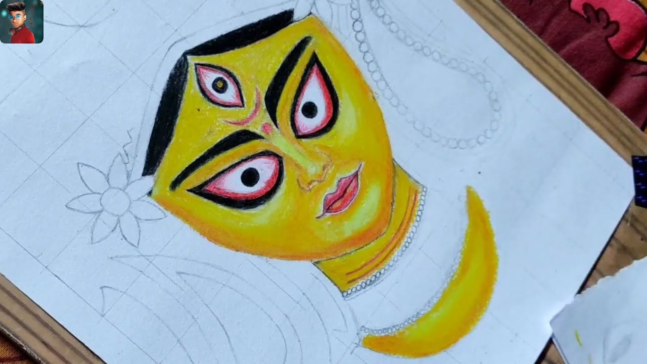 How to draw maa durga | step by step durga mata drawing | part-1 - YouTube