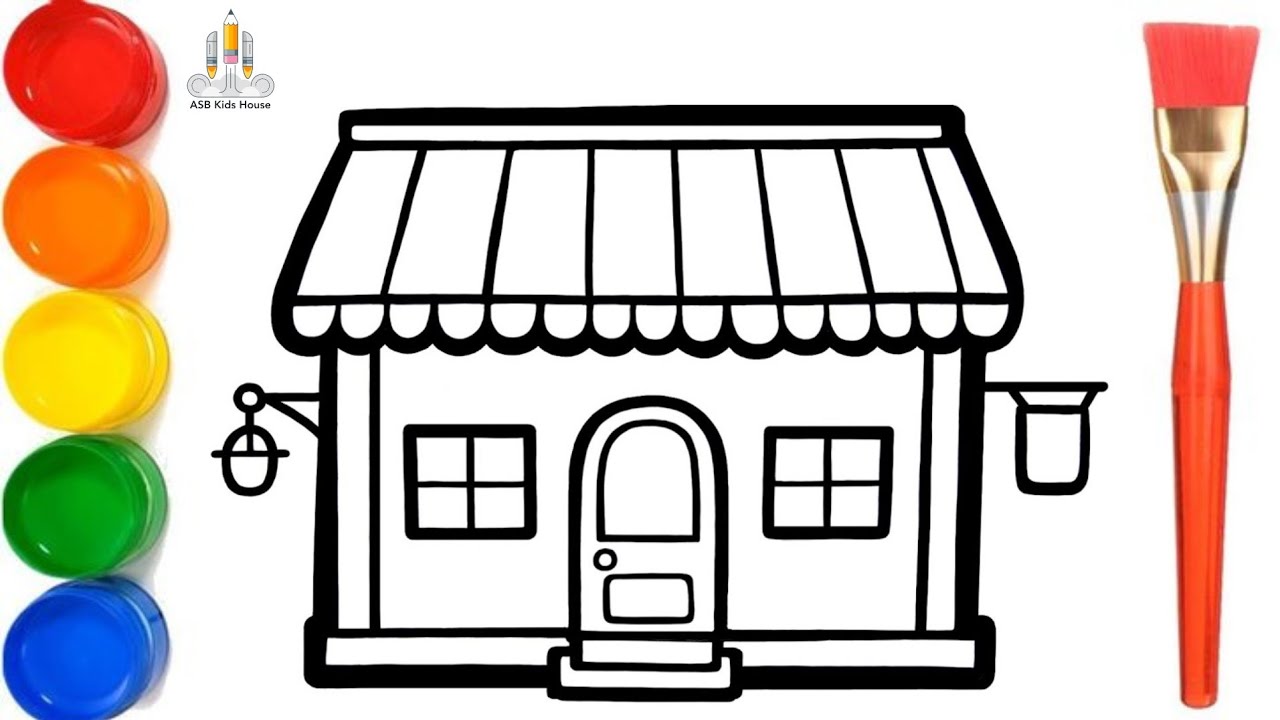 How to Draw toy shope drawing, Painting and Coloring for Kids ...