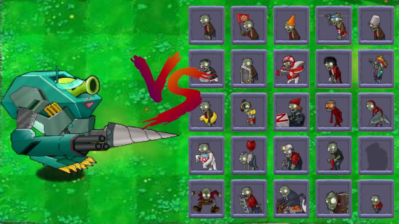 PVZ 1 Challenge - Super Peashooter Bot Vs All Zombies - Who Will Win? # ...