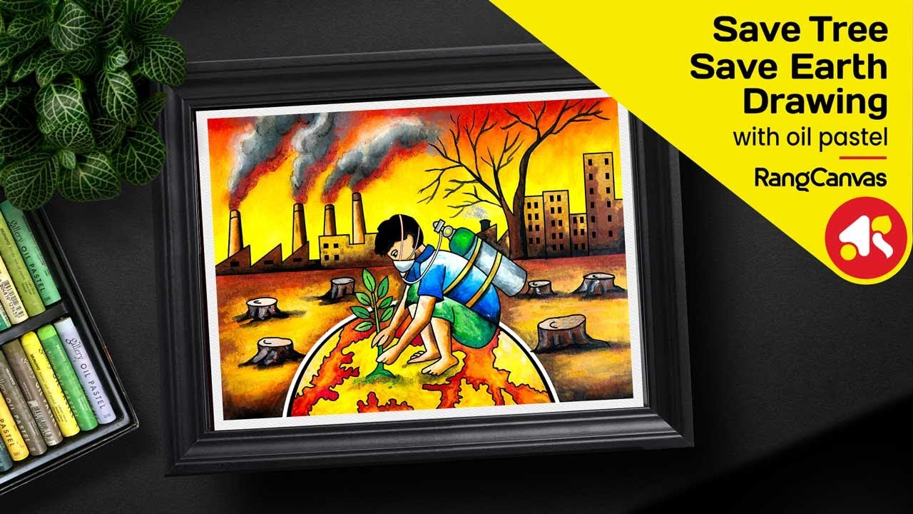 Save tree save earth drawing | World environment day drawing | Tree ...