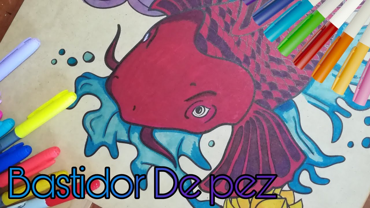 PINTANDO CON PLUMONES BIG UN BASTIDOR DE PEZ - YouTube