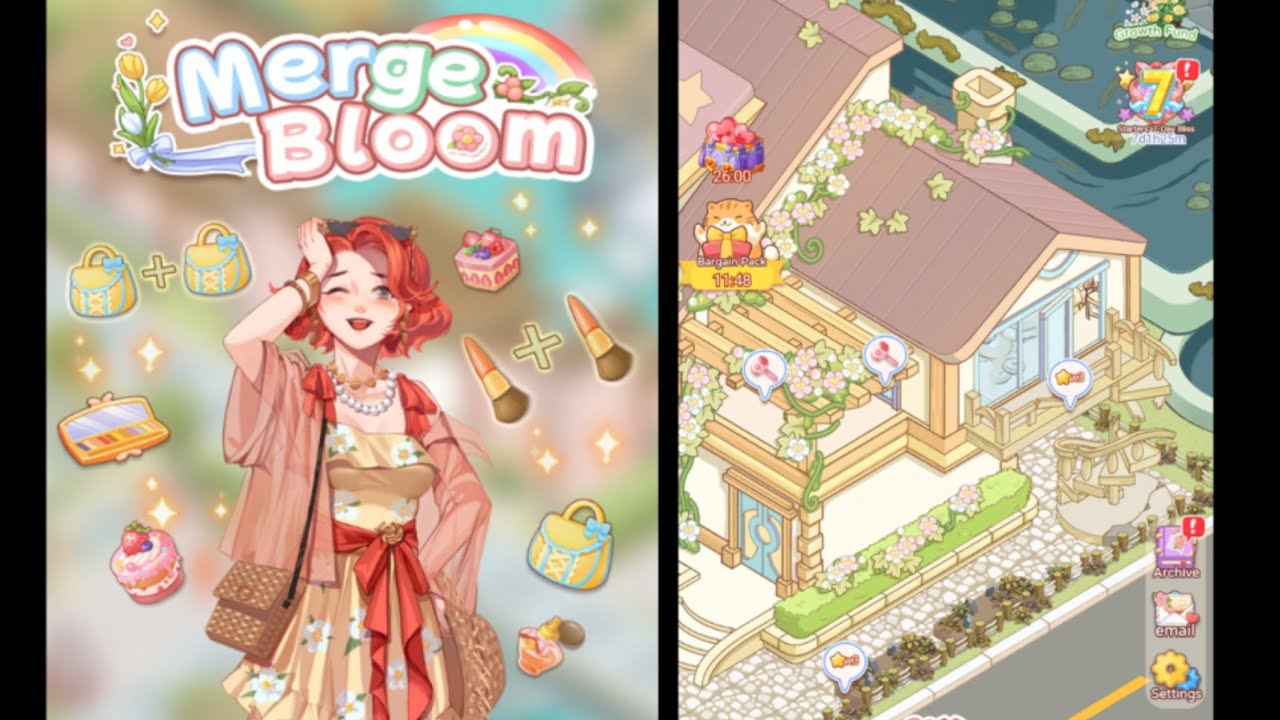 Merge Bloom - Flower Town |🌸 Level 7-8 | Part 3🌷🪻 - YouTube