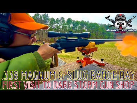 PRIVATE RANGE DAY SHOOTING .338 MAGNUM SLUGS RIFLE RED DOT SPOTTER ...