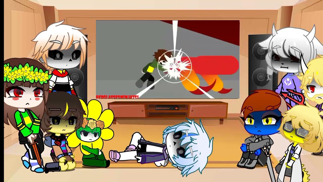 Undertale reacts to chara vs tricky (stick nodes , 2 ending)| Read ...