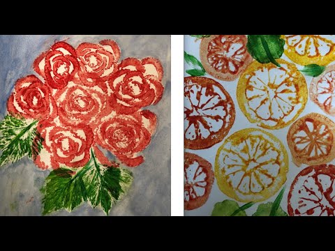 DIY- Printmaking At Home- Celery Roses/ Citrus Prints & More! - YouTube