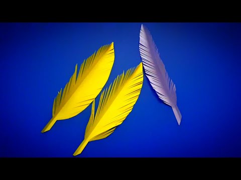How to make a bird's feather out of paper. Handmade from paper