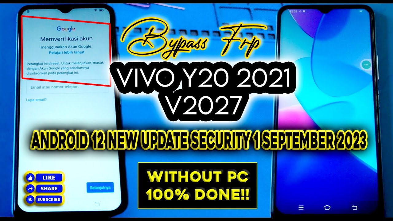 INI DIA YANG DICARI ‼️ BYPASS FRP Vivo Y20 Android 12 New Update Security 2023 #part2 VIVO V2027 ...