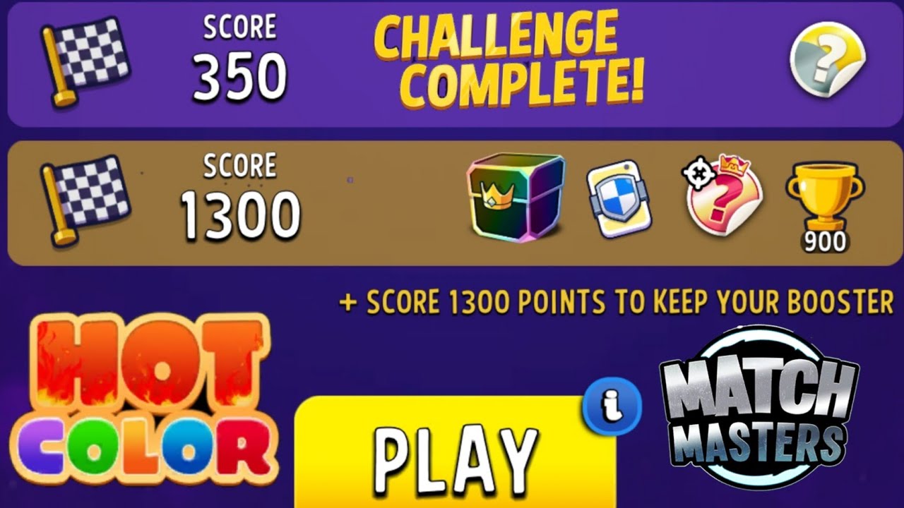 match masters solo challenge hot color 1350 score | match masters solo ...