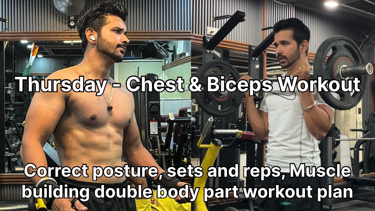 Chest & Biceps Workout for Muscle Gain | Day 4 Gym Training | Full ...