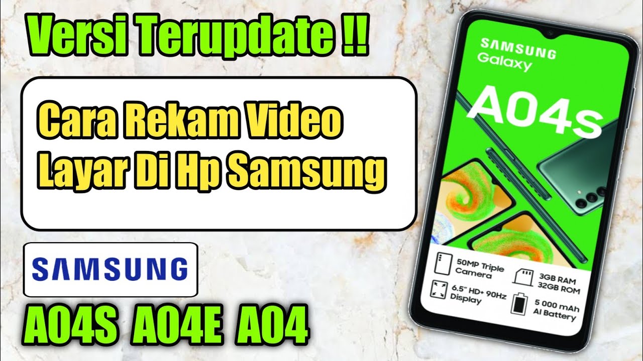 Cara lengkap Rekam Video Layar Di Hp Samsung A04S A04 A04E - YouTube