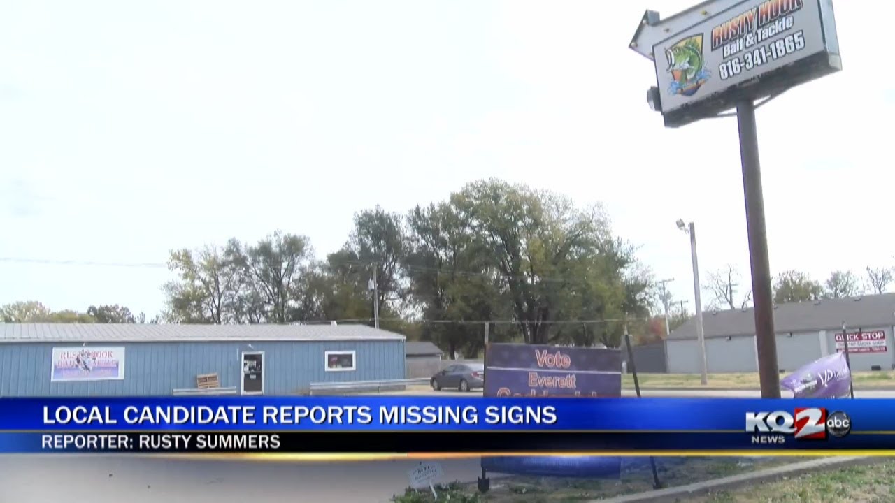 Local candidate reports missing signs - YouTube