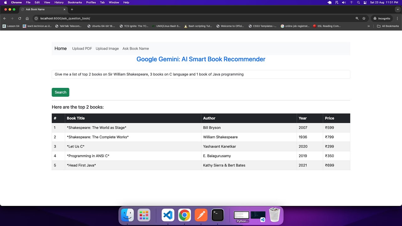 Google Gemini: AI Smart Book Recommender using Django - YouTube