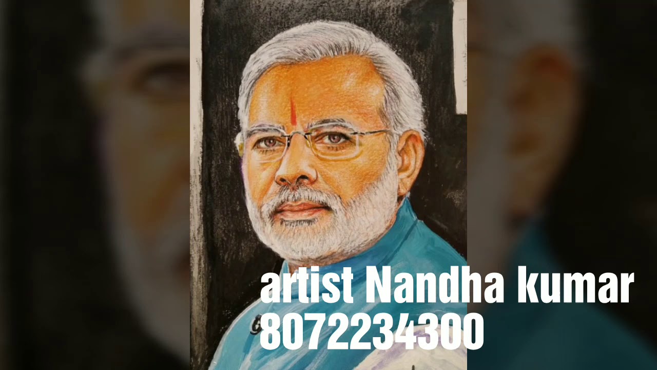 INDIAN PRIME MINISTER NARENDRA MODI (MODIJI) PORTRAIT BY Artist Nandha ...