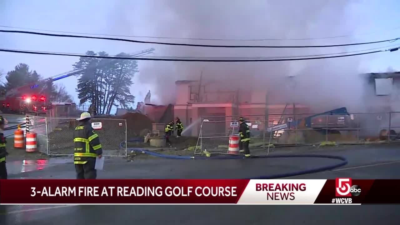 Fire rips through golf course clubhouse in Reading - YouTube