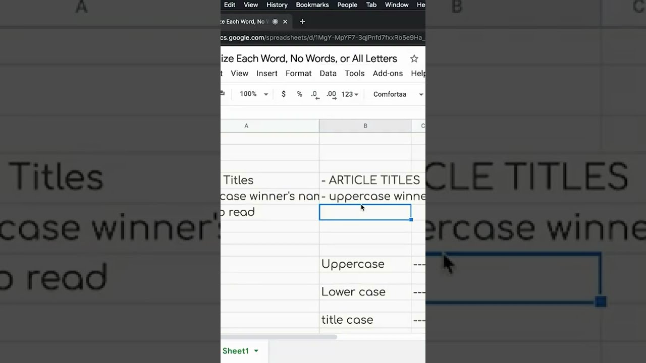 How To Capitalize Words In Google Sheets Title Case Upper Case Lower Case Proper Case YouTube How To Capitalize Words In Google Sheets Title Case Upper Case Lower Case Proper Case YouTube