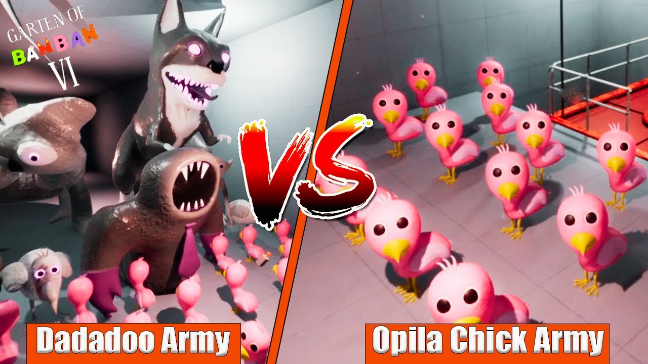 Opila Chick Army VS ALL Monsters! Epic boss fight! (Garten of Banban 6 ...
