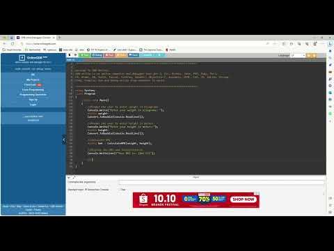 BMI Calculator in C# Online GDB - YouTube
