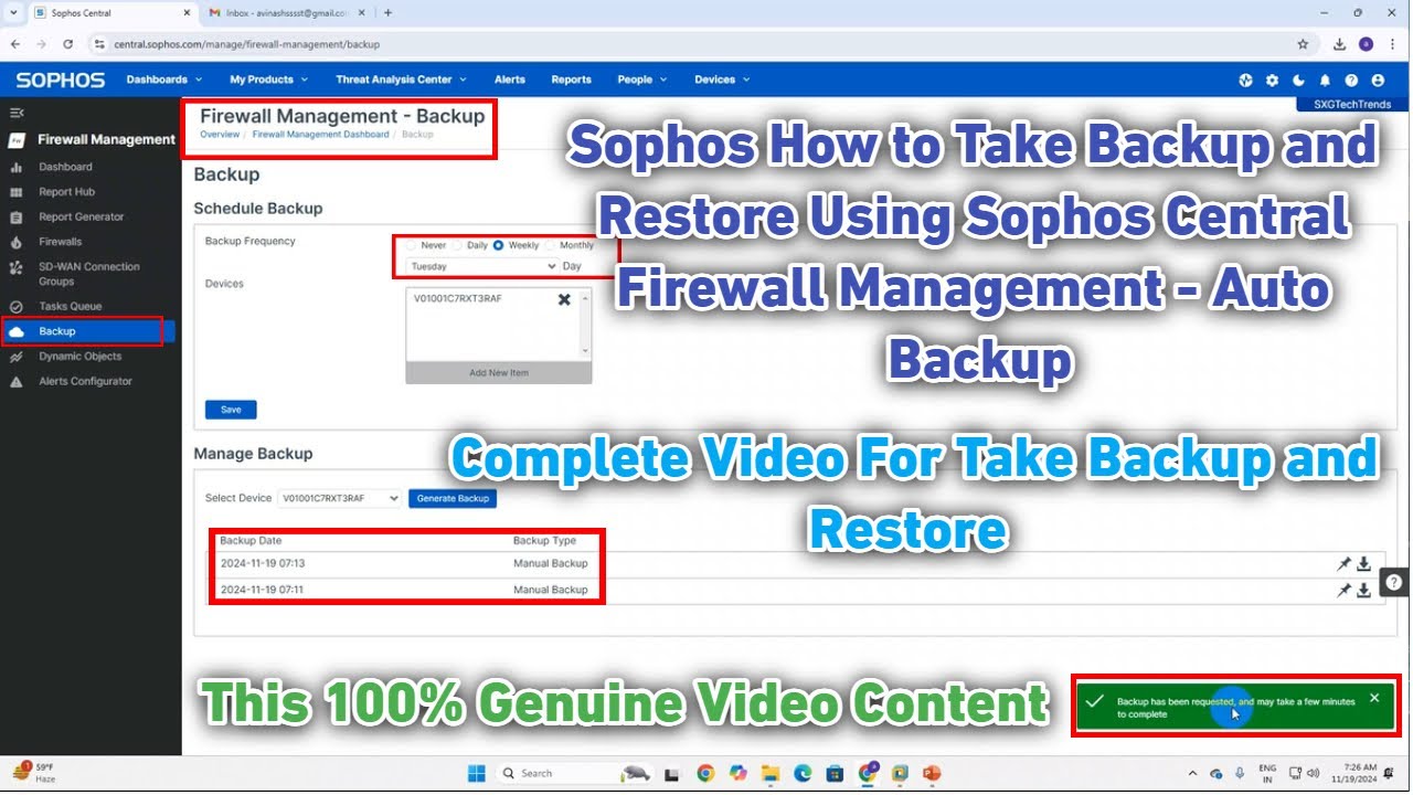 Sophos Firewall Management : How to take backup and restore || Sophos Cloud || Central Firewall ...