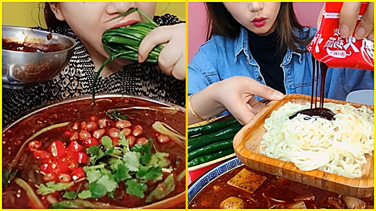 18 Moments - Super Spicy Noodles Eating Challenge #ASMR #MUKBANG - YouTube