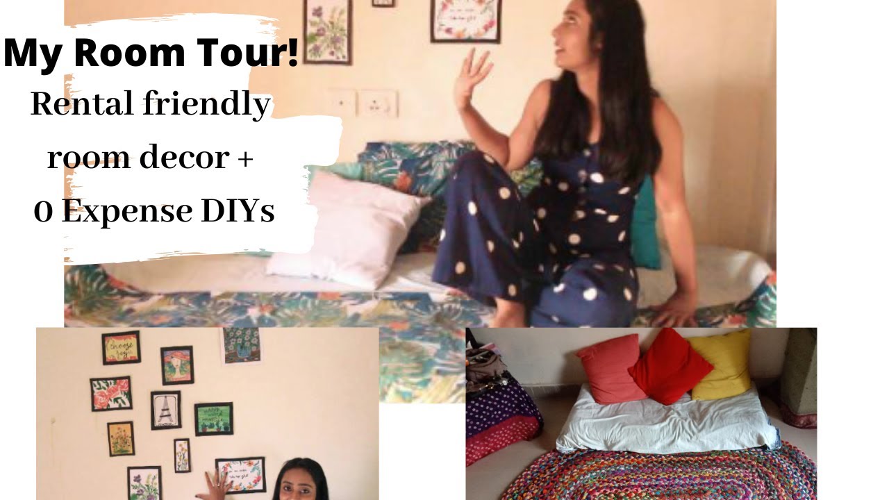 My Room Tour| Rental Friendly Zero Budget Small Room Makeover (Full of ...