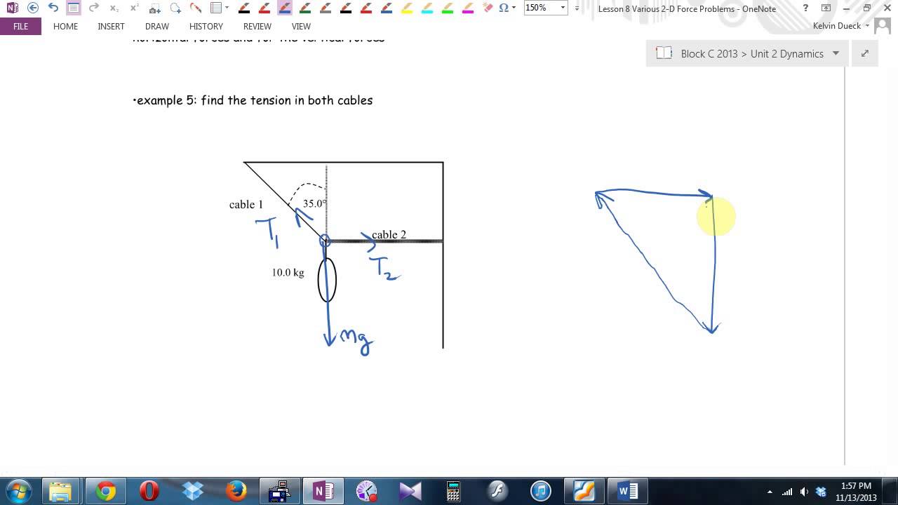 Physics 12 U2L8 Various 2D Force Problems - YouTube